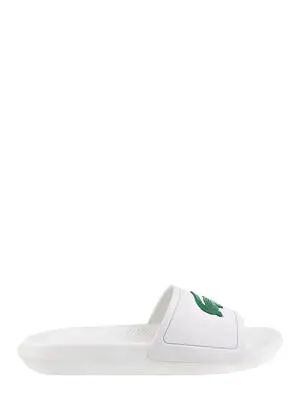 Lacoste Croco Embossed Slides - White