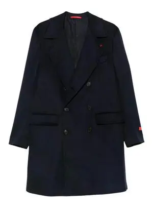 Isaia Double-breasted Patch-pocket Coat - Blue