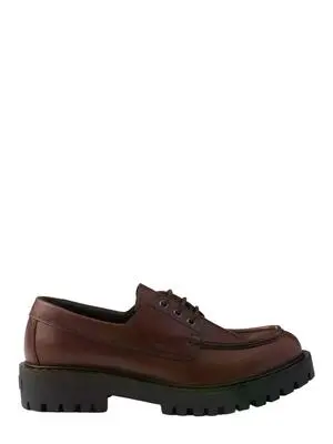 Prada Leather Derby Shoes - Brown