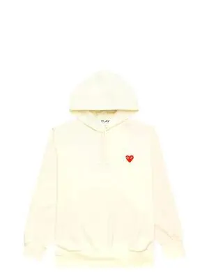 Play Comme Des Garcon Heart-logo Zip-up Hoodie - White