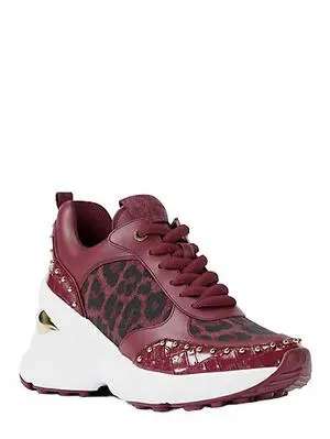 Michael Kors Katrina Mixed-media Trainer - Red
