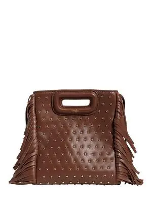 Maje M Mini Leather Bag - Brown