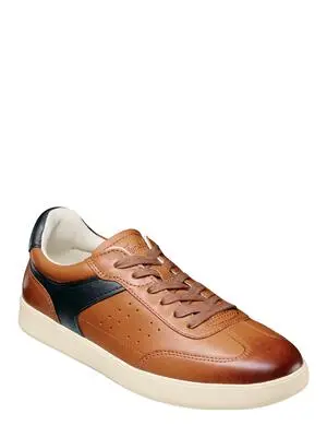 Florsheim Pace T-toe Low Top Leather Sneakers - Cognac Multi