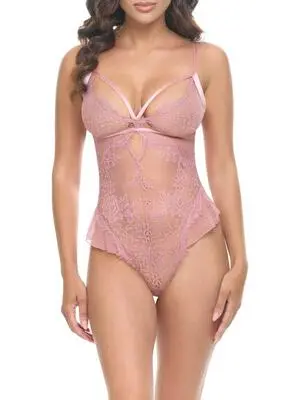 OH LA LA CHERI Flora Lace Teddy - Lilas