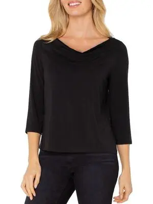 LIVERPOOL Cowl Neck Jersey Top - Black