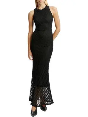 Bardot Noella Floral Lace Maxi Dress - Black