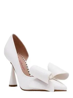 Betsey Johnson Kyliee Half D'orsay Pointed Toe Pumps - White