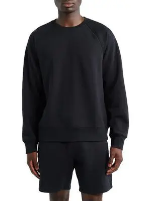 Zella Vital Fleece Crewneck Sweatshirt - Black Caviar