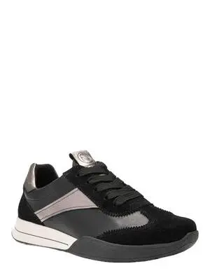 ARA Myrtle Leather Sneaker - Black/graphite