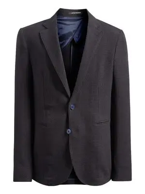 Emporio Armani Textured Stretch Wool Sport Coat - Black/brown