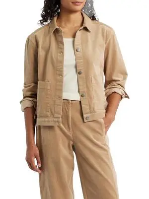 Eileen Fisher Corduroy Shirt Jacket - Biscuit