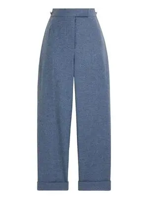 Thom Browne Cropped Wool-flannel Tapered Trousers - Slate Blue