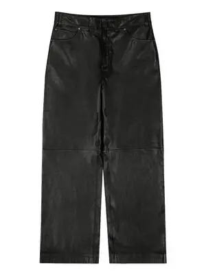 ENTIRE STUDIOS Leather Straight Leg Pant - Black