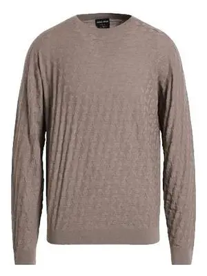 Giorgio Armani Solid Virgin Wool Cashmere Crewneck Sweater - Grey