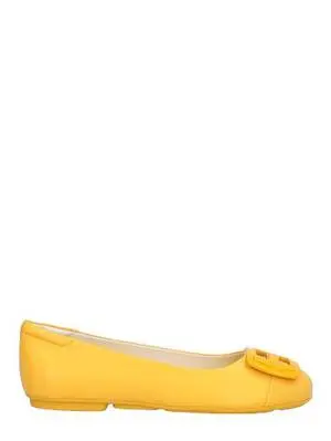Hogan Ballet Flats In Leather - Yellow