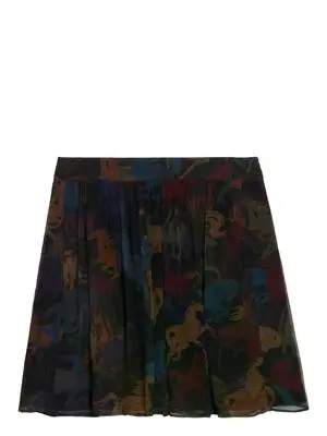 Zadig&Voltaire Horse-print Pleated Skirt - Brown