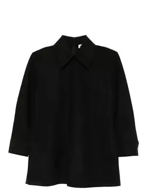 JIL SANDER Wool Collared Top - Black