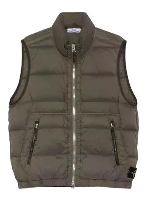 Stone Island Quilted Zip-front Vest - Green