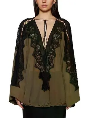Christopher Esber Lace Paneled Tunic - Brown