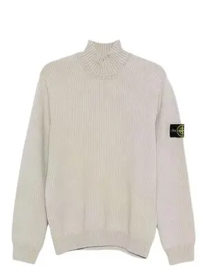 Stone Island Ribbed Turtleneck Sweater - Grey