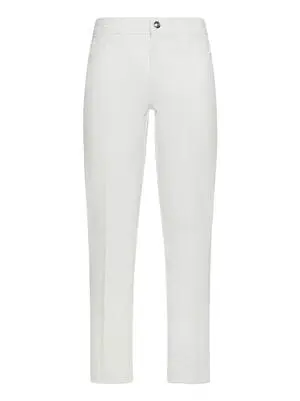 FAY Frayed-hem Trousers - White