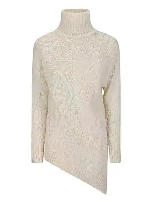STEFANO MORTARI Cable-knit High-neck Sweater - White