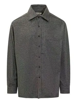 A PAPER KID Herringbone Long-sleeve Shirt - Grey