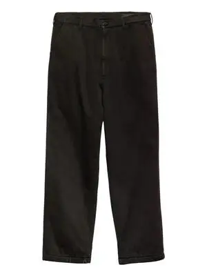 Prada Triangle-logo Cotton Trousers - Black