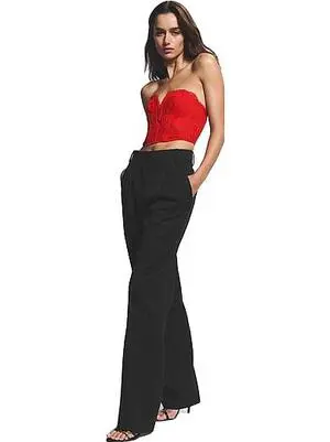 Victoria's Secret Dream Angels Dare To Lace Deep-v Cropped Corset Top - Red