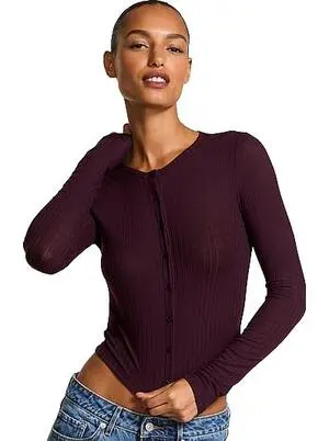 Victoria's Secret Sosoft™ Modal Wide-rib Cardigan - Purple