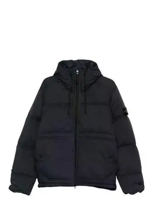 Stone Island Hooded Quilted Jacket - Blue
