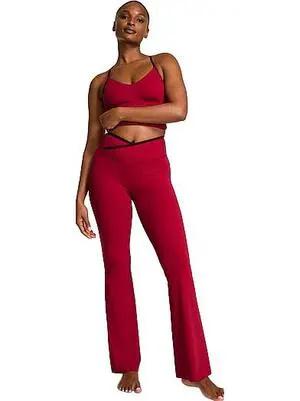 Victoria's Secret Vsx Elevate™ Tipped & Accented Crossover Flare Legging Red