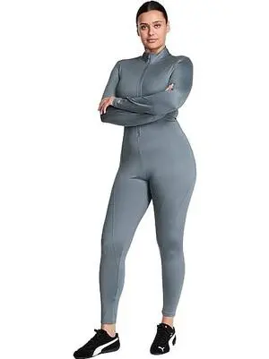 Victoria's Secret Vsx Essential Long-sleeve Jumpsuit - Grey