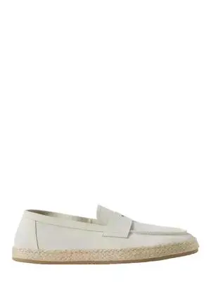 Brunello Cucinelli Leather-suede Loafers - White
