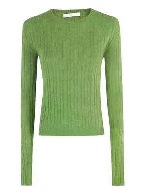 TELA Ribbed-knit Crew-neck Sweater - Green