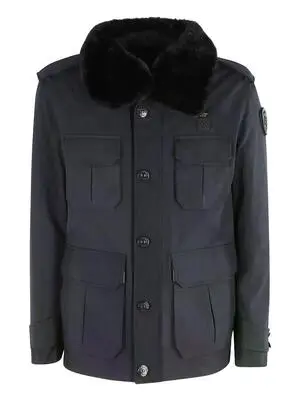 BLAUER. Fur-collar Flap-pocket Jacket - Blue