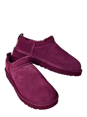 UGG Classic Micro Mini Suede Boots Burnt Magenta