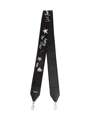 Zadig&Voltaire Embroidered Bag Strap - Black