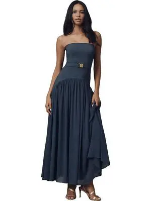 HUTCH Carmel Strapless Belted Maxi Dress - Dark Navy