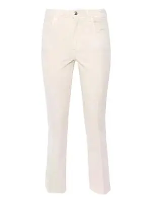 FAY Frayed-hem Trousers - White