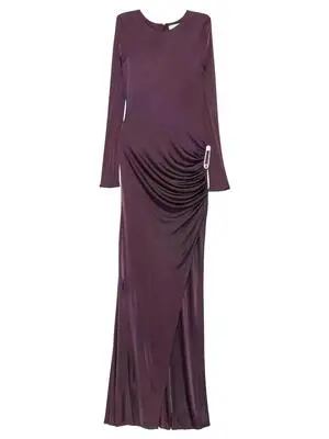 Giuseppe Di Morabito Draped Jewel-embellished Gown - Purple