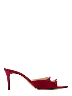 ANDREA WAZEN 75mm Carol Crystal-buckle Mules - Red