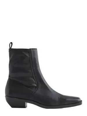 Madewell The Idris Leather Ankle Boots - True Black