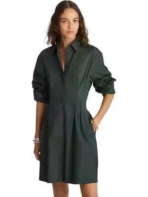 Madewell Poplin Mini Shirtdress - Summit Green