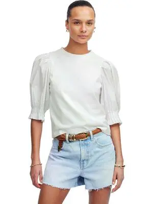 Madewell Puff-sleeve Knit Top - White