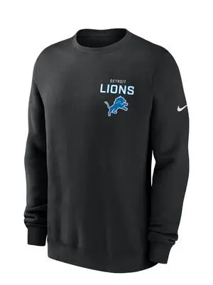 Nike Detroit Lions Nfl Pullover Crew - Black