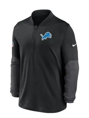 Nike Detroit Lions Nfl 1/2-zip Top - Black