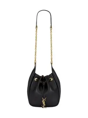 Saint Laurent Cassandre Supple Bucket Bag - Nero & Caramel Cognac