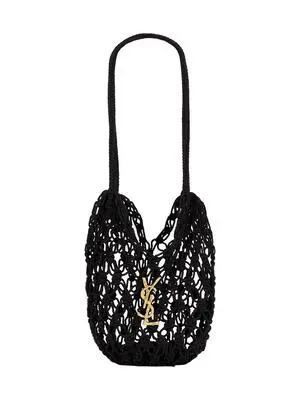 Saint Laurent Small Shopping Crochet Bag - Nero