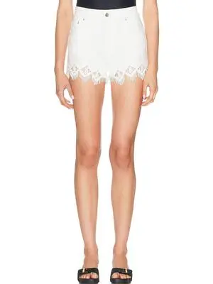 Rabanne Fray Denim Short - Off White